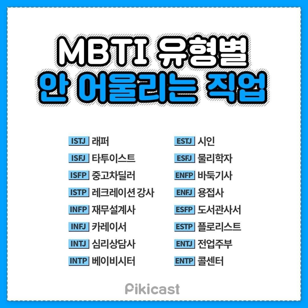 mbti 직업추천 - 유머/이슈 - YULDO