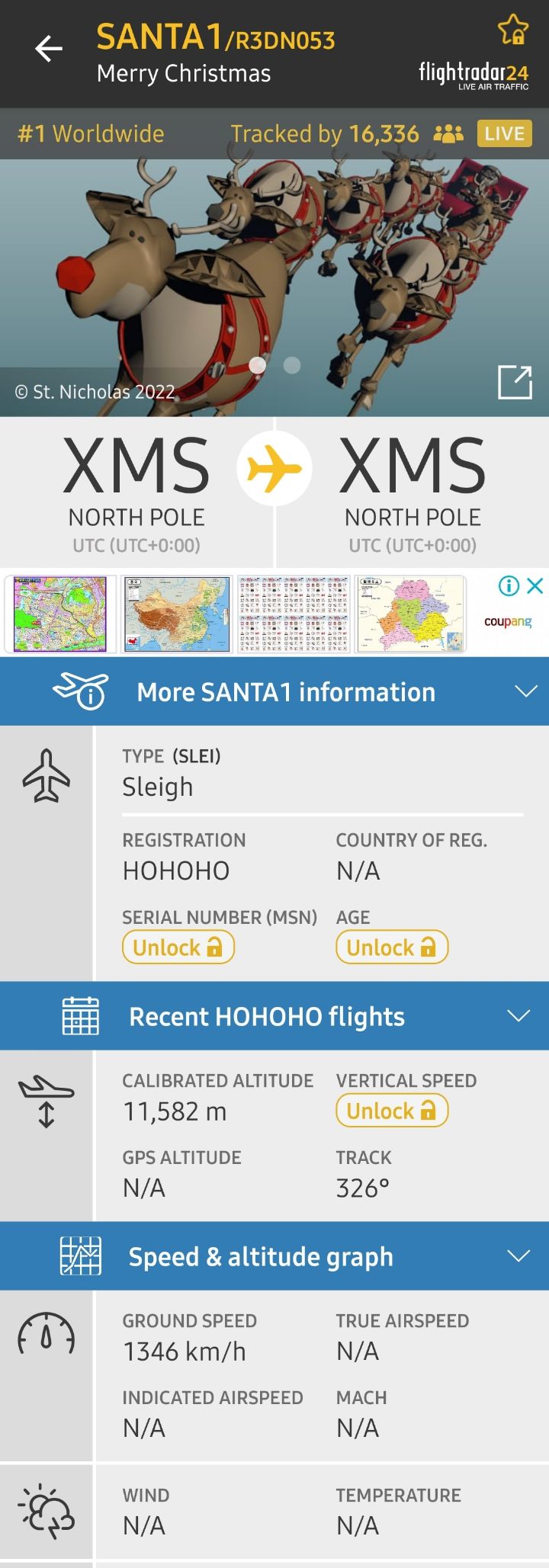 플라이트레이더에 관측된 산타 - 유머/이슈 - YULDO