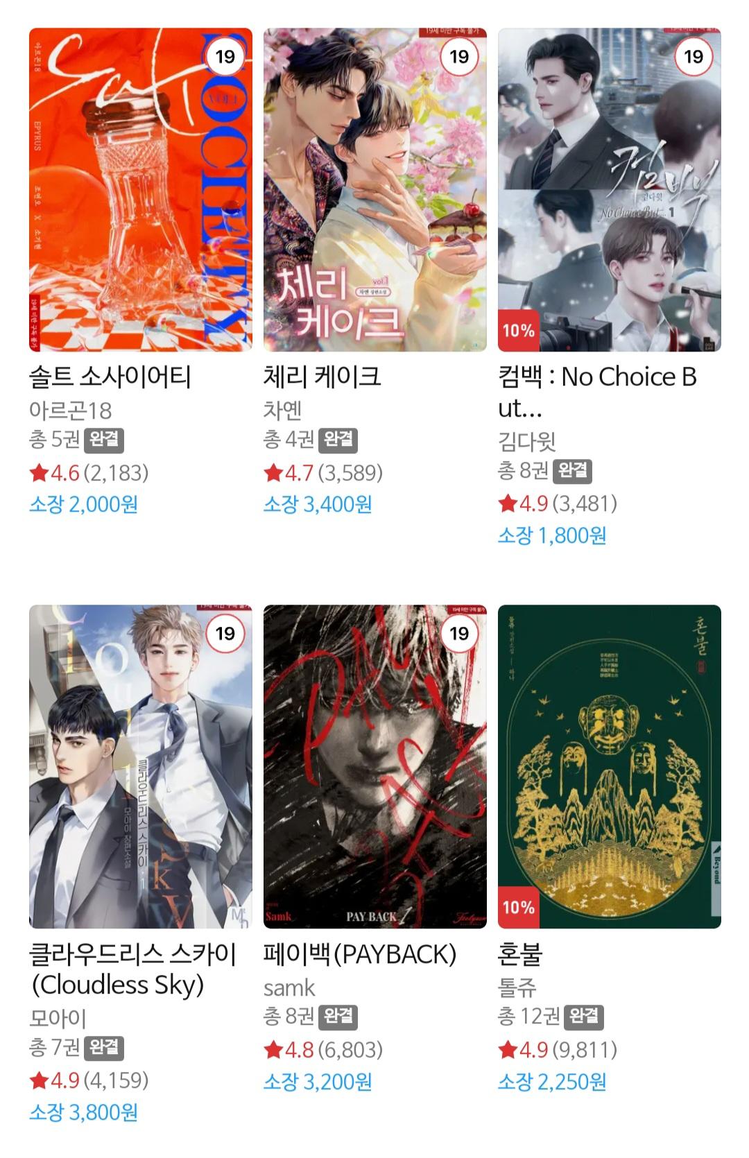 대상 이중에 뭐가 받을까 정말 궁금한 올해 리디북스 BL e북 대상.jpg - 유머/이슈 - YULDO